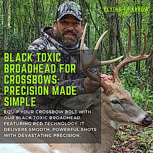 Flying Arrow Archery T3100-CB Authentic Patented Toxic Crossbow Broadhead Blade, Black, 100-Grain, 3 Pack