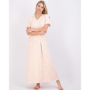 3 Pack: Womens Short Sleeve Maxi Crew V-Neck Nightgown Long Soft Nightshirt Women Night Gowns Nightdress Sleep Lounge House Dress Sleepwear Pajama Tops PJs Sexy Sleeping Ladies PJ Floor - Set 5, XXL