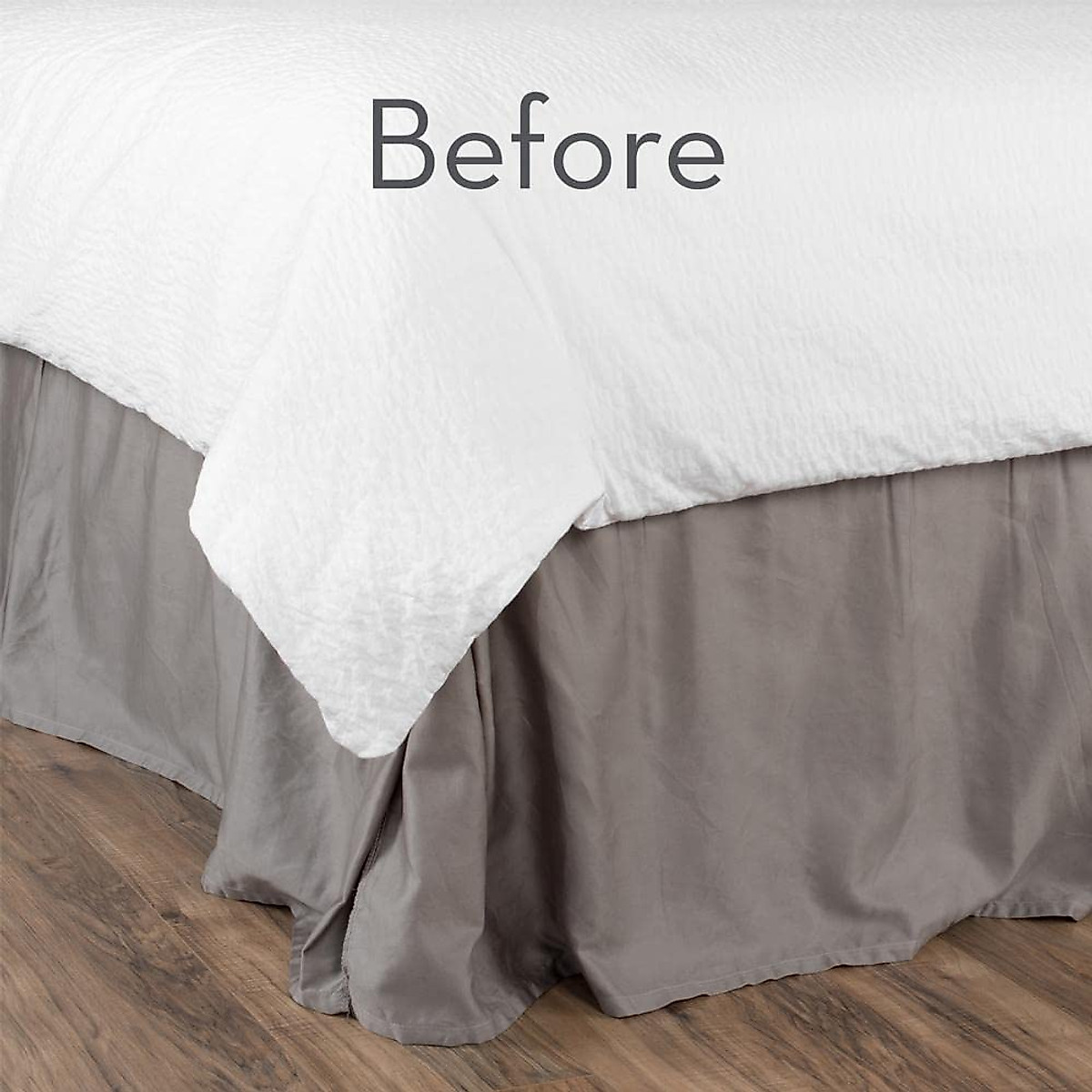 Standard Textile Circa Bed Wrap, Modern Bed Skirt Alternative with Bamboo Core, Haze, King/Cal King
