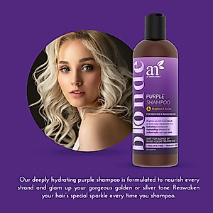 Artnaturals Purple Shampoo for Blonde Hair - 12oz Sulfate Free & No Parabens Protects & Balances Color Tones Gray, Silver, Brunette, Highlights, Dyed or Bleached Hairs - Prevents Brassy Yellow