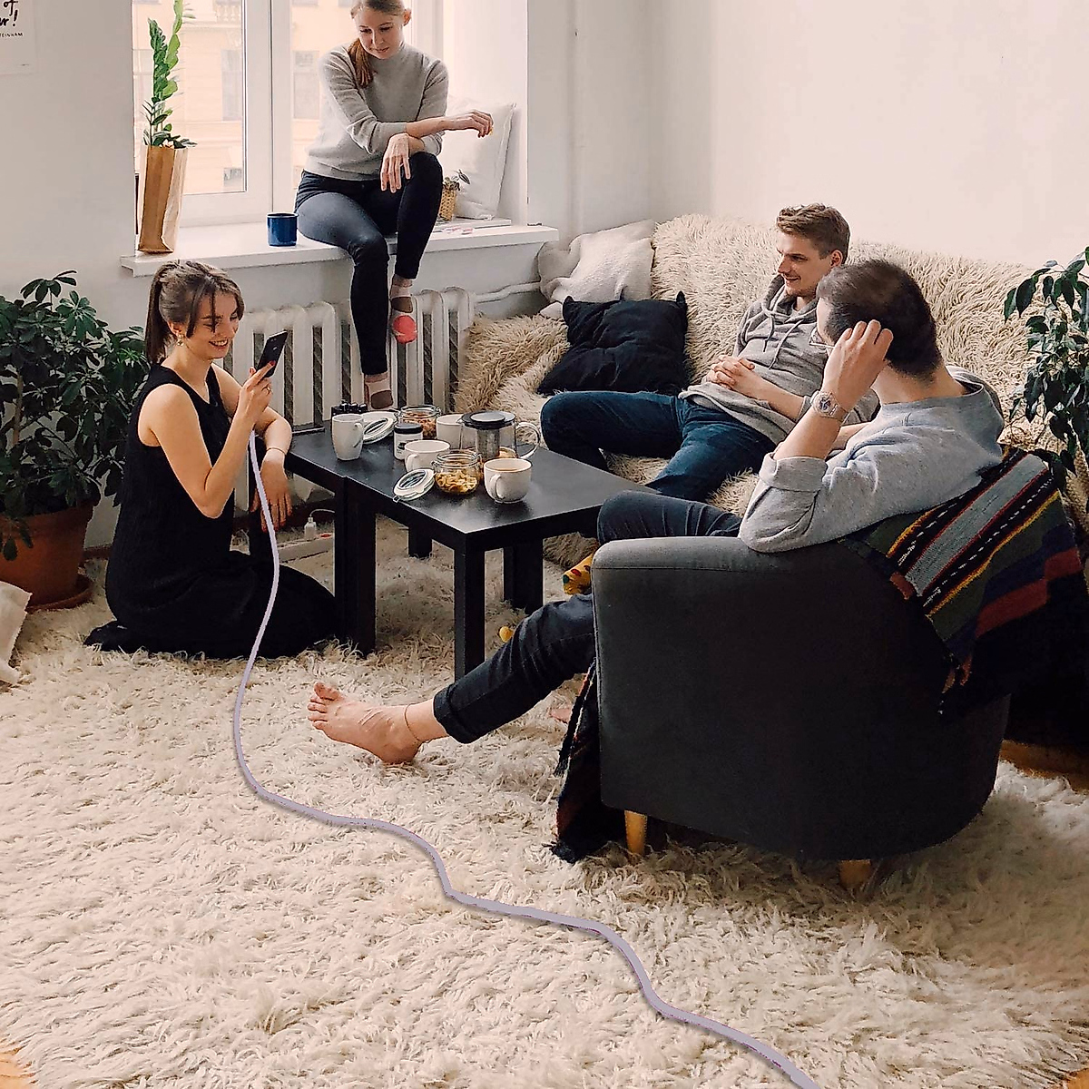 Extra Long USB Micro Cable 16ft, PS4 Controller Charger Charging Cable Braided Android Fast Charger Cord Compatible for Xbox One PS4 Controller Samsung S7/S6/S5,Fire HD Tablet,Fire HD Tablet,Camera