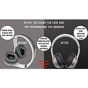 Premium Replacement Solo 3 Ear Pads/Solo 2 earpads Cushions. Compatible with Beats Solo 3 Headphones/Beats Solo 2 Headphones (Black). Premium Protein Leather | High Density Foam | Extra Thick