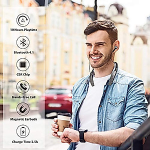 Bluetooth Headphones Neckband True Wireless Earbuds Wireless Headset Sport Noise Cancelling Earbuds Waterproof IPX7, Call Vibration Headphones Built in Mic for Gym Running