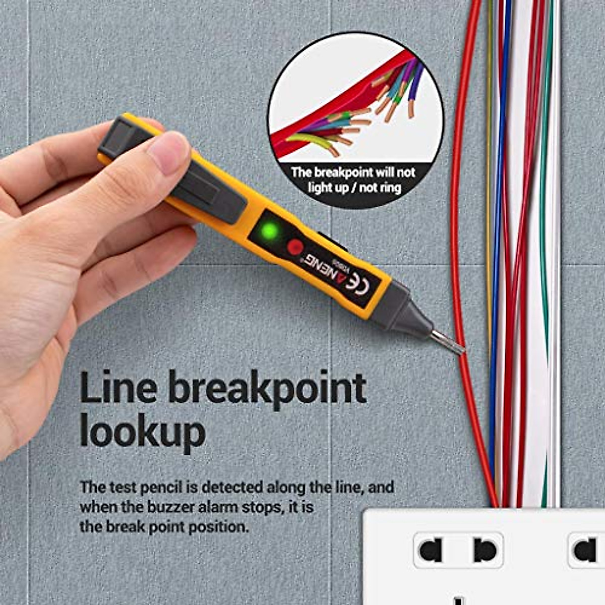 YIFEIJIAO,AC Voltage Detector Pen Non-Contact Inductive AC/DC Voltage Tester w Sound Light