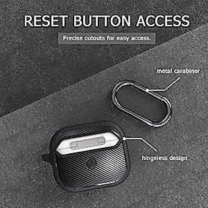 HALLJOY Compatible with for AirPods 3 Case 2021, TPU Cover with Carabiner for Apple AirPods 3rd Generation, Front LED Visible, Support Wireless Charging