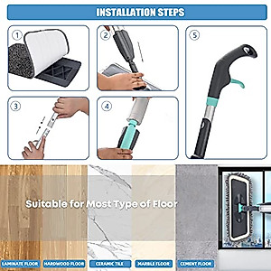 Spray Mops for Floor Cleaning Microfiber Floor Mop with 3 Washable Pads 1 Holder 1 Scraper Wet Dry Floor Cleaner 360 Degree Spin Dust Mop Hardwood Floor Mop
