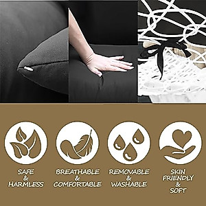 Iberose Egg Chair Cushion Replacement, Cushion with Headrest and Armrest, Thicken Basket Chair Cushion Washable, Hammock Chair Cushion Wide, Swing Wicker Hanging Chair, Cushion Only (Navy Blue)