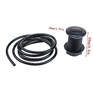 Meprotal Air Activated Switch Button with 1.5m/5ft Air Hose for Sink Garbage Disposal (Matte Black)