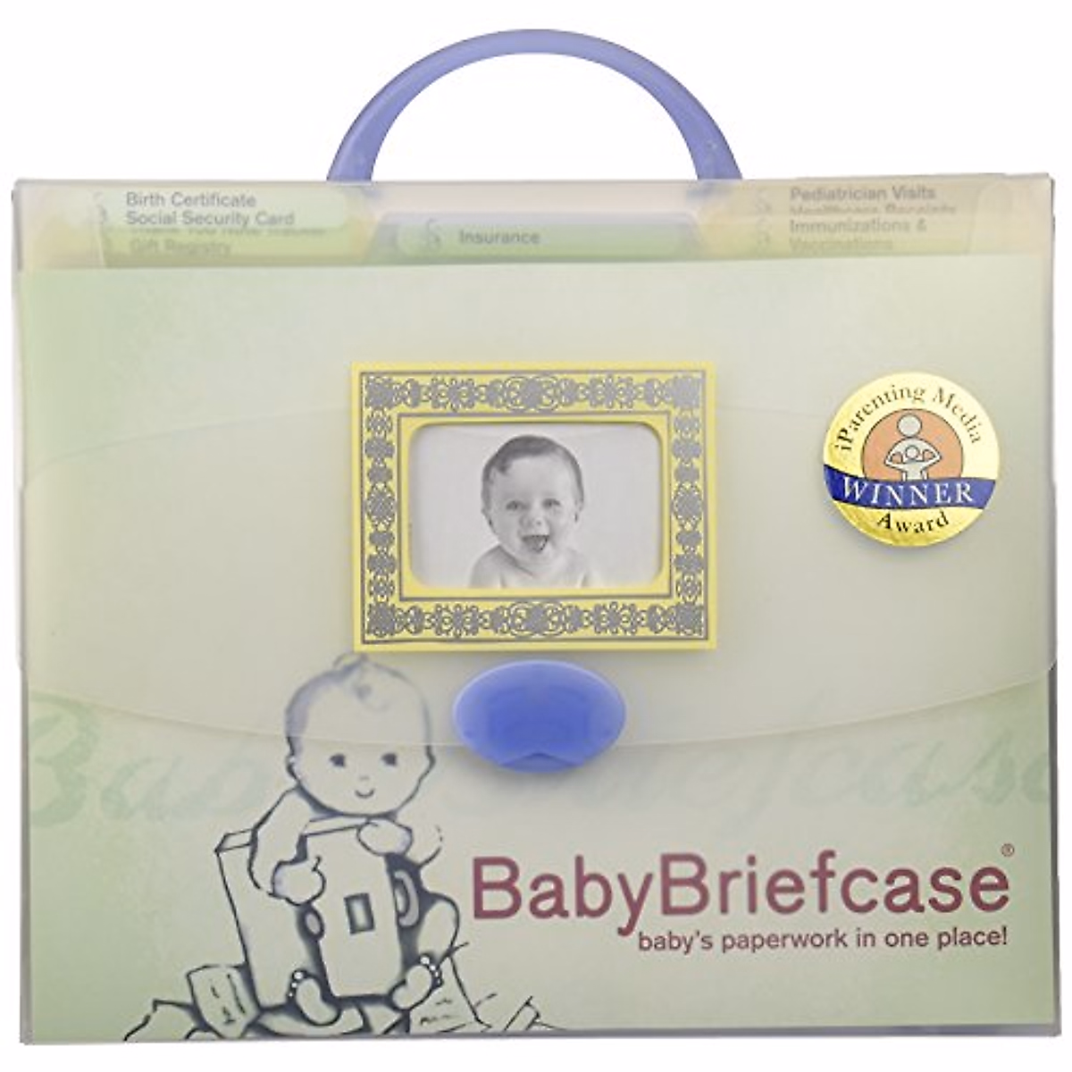 Baby Briefcase Baby Paperwork Organizer, Mint/Periwinkle