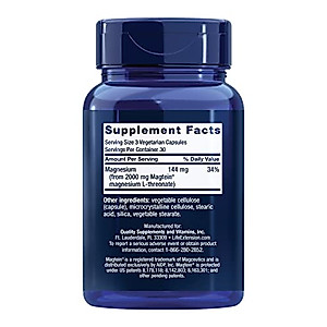 Life Extension Neuro-Mag Magnesium L-Threonate, 90 Vegetarian Capsules Ultra-Absorbable Magnesium - Memory, Focus & Overall Cognitive Performance Boost - Non-GMO, Gluten-Free