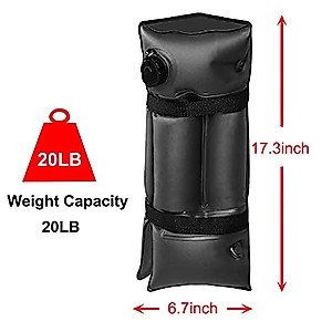 Eurmax USA Foldable Water Weight Bags, Heavy Duty Awning Leg Weights for Pop up Canopy, Tent, Gazebo, Weighted Feet Bag Water Bags, Set of 4(Black)
