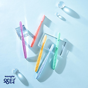 WANGTA Toothbrush 4pcs, Twice as Wide as Regular Brush Head, Wide Toothbrush, Long Brush Head, More Comfortable and Easier Brushing (White Brush)