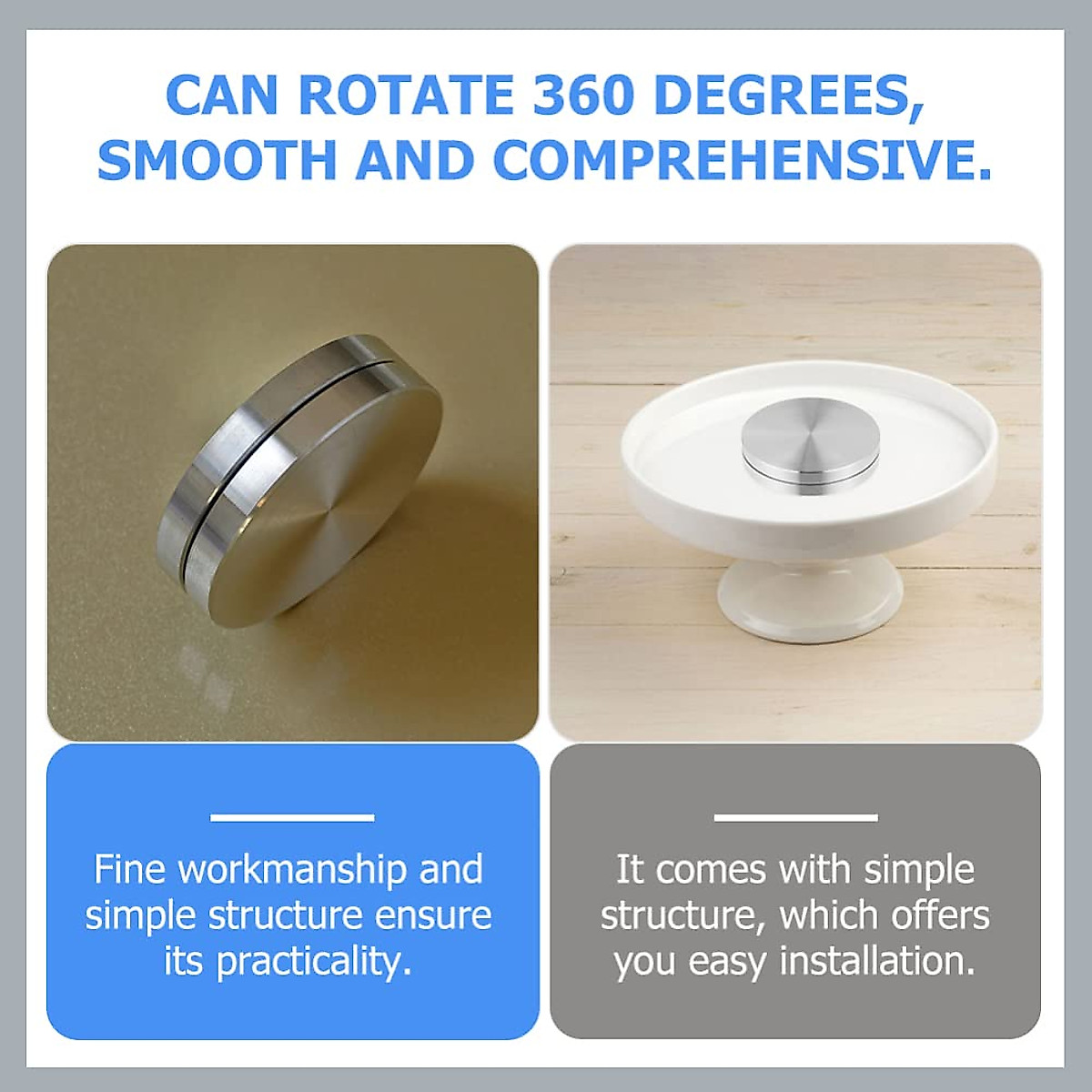 Lazy Susan Table Turntable Bearing: 2pcs Rotating Swivel Stand Hardware Cake Stand Bearing Plate Base Rotating Tray Bearings Parts