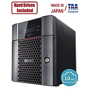 BUFFALO TeraStation WS5420DN Windows Server IoT 2019 16TB (4x4TB) Desktop NAS with Hard Drives Included / 4 Bay / 10GbE / Storage Server / NAS Storage / Network Storage / File Server / Windows Storage