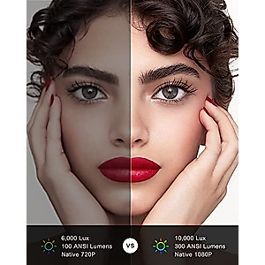 Movie Projector for Indoor, Native 1080P Projector with 10,000 lumens, ULTIMEA Home Projector Reduced 60% Noise, Bluetooth Projector Compatible with TV Stick/Laptop/HDMI/USB for Home Theater