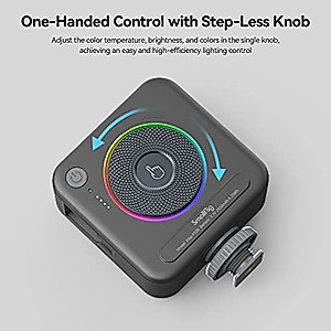 SmallRig P108 RGB Video Light,Portable LED Camera Lights 360° Full Color Photography Lighting w 3 Cold Shoe, 2500mAh Rechargeable On-Camera Video Light Panel 2700K - 6500K for YouTube, Vlogging 4055