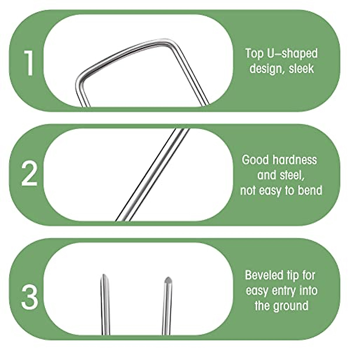 60Pcs Heavy Duty Galvanized Garden Staple U-Shaped Pins+10Pcs Gasket+2 Hooks,6 Inch Reusable Sod Fence Staples Garden Stakes Staples for Anchoring Tents,Ground Covers,Pet Cages and,etc.