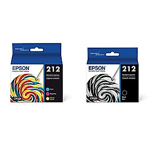 Epson T212 Claria Standard Capacity Cartridge Ink - Black, T212120-S & T212 Claria Standard Capacity Cartridge Ink - Color Combo Pack