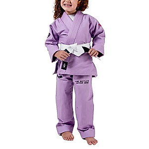 Maeda Red Label 3.0 Kid's Jiu Jitsu Gi (Free White Belt) - 100% IBJJF legal, M2, Purple