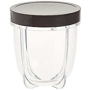 Magic Bullet 12 oz Short Cup with Resealable Lid, 1 Count (Pack of 1), Clear/Black