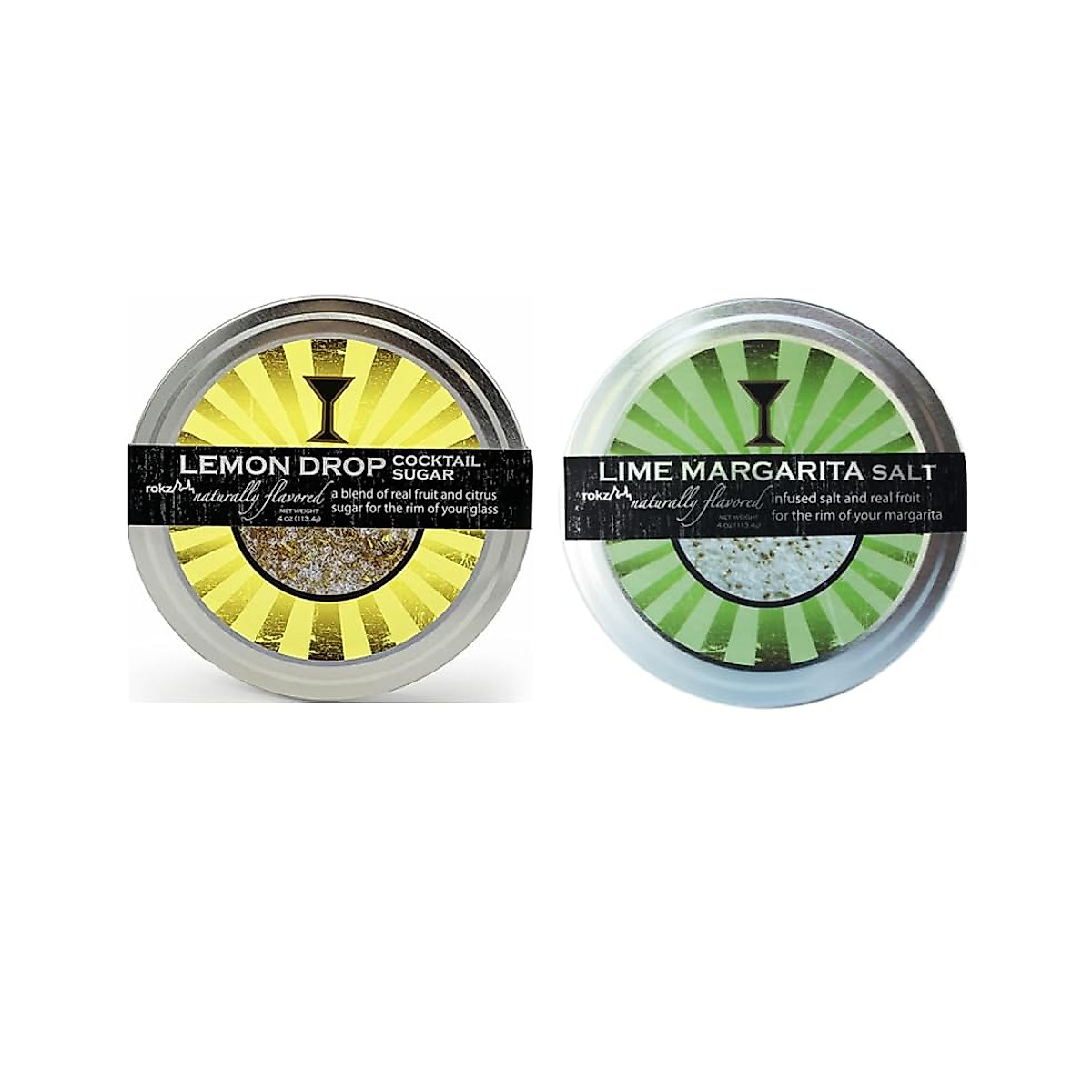 Rokz Lemon Drop & Lime Cocktail Sugar and Salt Rimmerz, 4oz (Pack of 2)