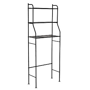 Kcelarec 4-Tier Metal Over The Toilet Bathroom Shelf Space Saver,Black (Black)