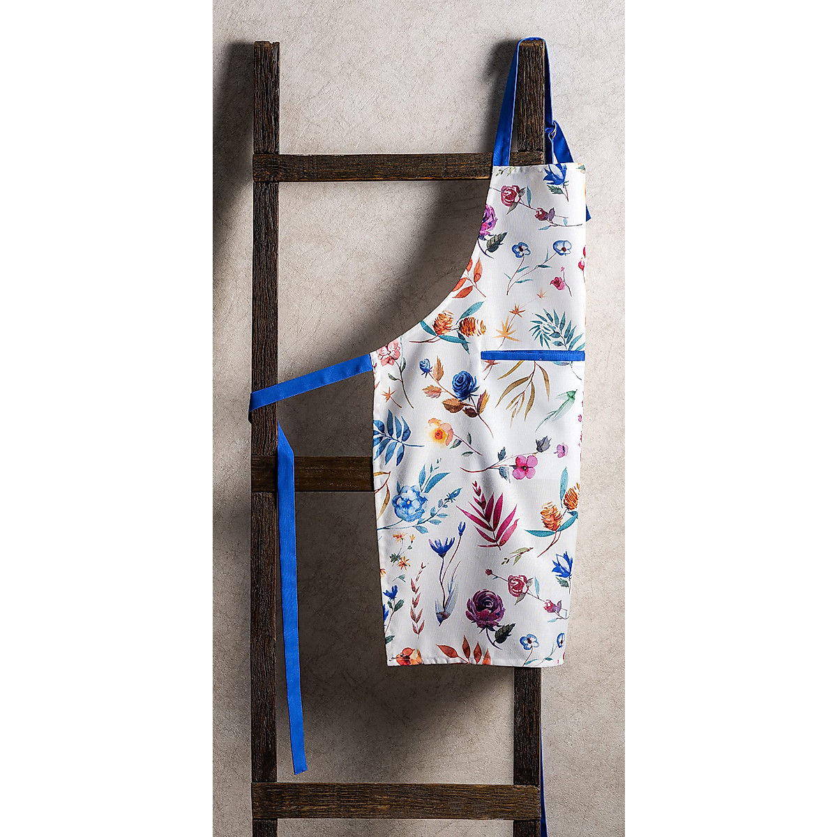 CALICOT Apron 100% Polyester Pack of 1 Adjustable Neck Strap Cloth Apron with Center Pocket & Long Ties for Chef, Women & Men Parties Wedding use, Spicy Summer (27.5"x 31.5")