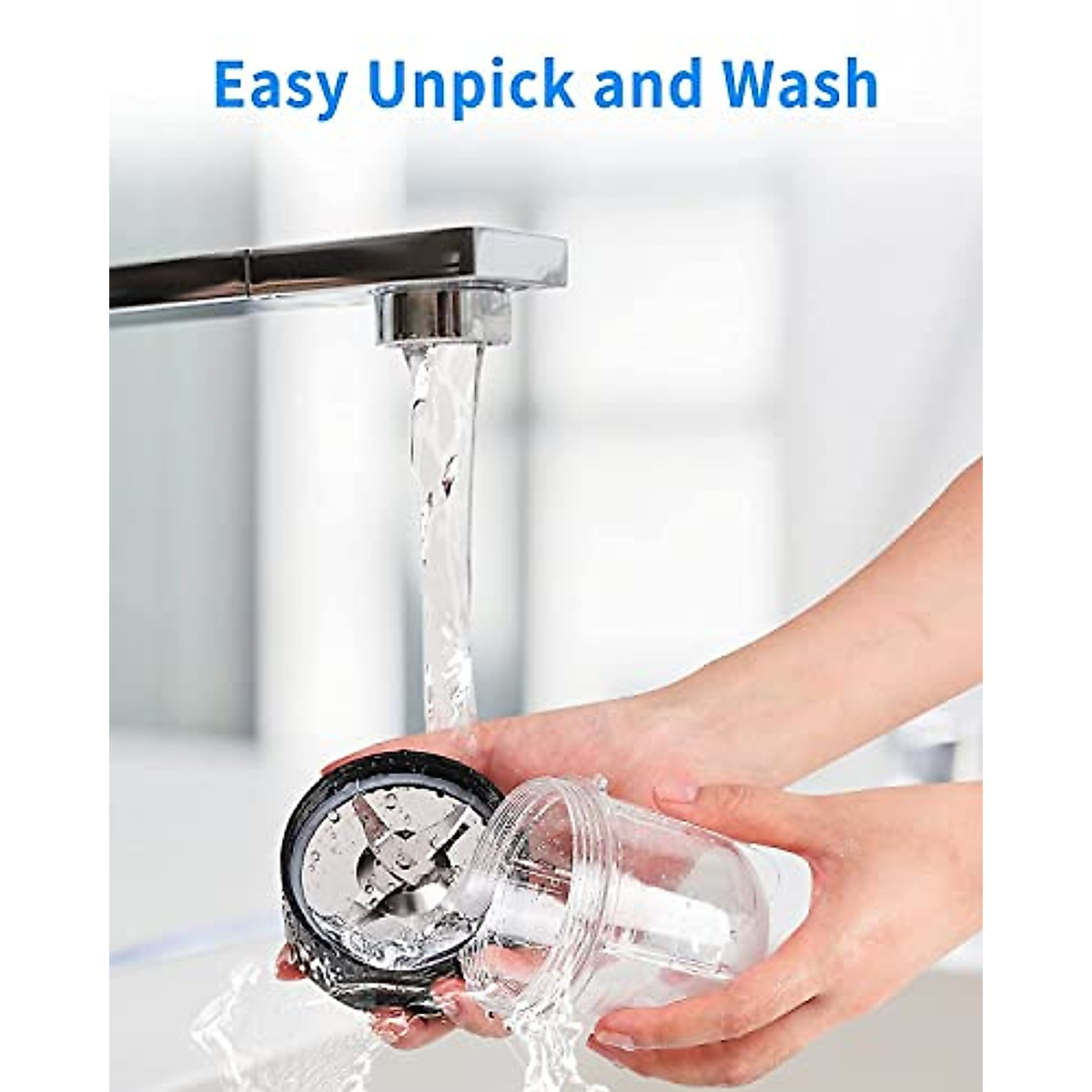 Amateys Personal Blender for Shakes and Smoothies,Professional Kitchen Blender with Blending & Grinding Blades, Portable Coffee Grinder with 24/10 OZ Travel Bottles, Adjustable Speeds Juice Blender