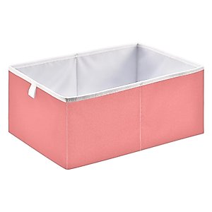 Joisal Light Coral Storage Boxes, Collapsible Storage Containers with Full Print Design for Home Organization, Closet Baskets and Bins for Shelves