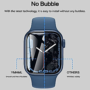 YMHML [2 Pack] Screen Protector for Apple Watch Series 8 Series 7 45mm, 3D Curved Full Coverage Ultra Thin Soft Protector Film for iWatch S7 45mm