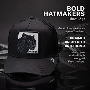 Goorin Bros. The Farm Men's Trucker Hat - Baseball Snapback Cap, Panther Vibes, Ivory