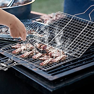 UNCO- Grill Basket, Stainless Steel, Fish Grill Baskets for Outdoor Grill, Vegetable Grill Basket, BBQ Grill Basket, BBQ Basket, Grilling Basket, Fish Basket for Grilling, Grill Accessories.