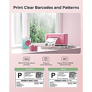 MUNBYN Bluetooth Thermal Label Printer 941B, Wireless 300DPI 4x6 Shipping Label Printers for Small Business, Support iOS, MAC, iPhone, Android, PC, Compatible with Ebay, Amazon, Shopify, Etsy, USPS