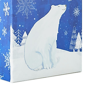 Hallmark 6" Christmas Gift Bags (6 Small Bags: Blue and White, Polar Bear, Snowflakes, Reindeer and Trees) for Holiday Parties, Gift Cards, Teacher Presents, Party Favors