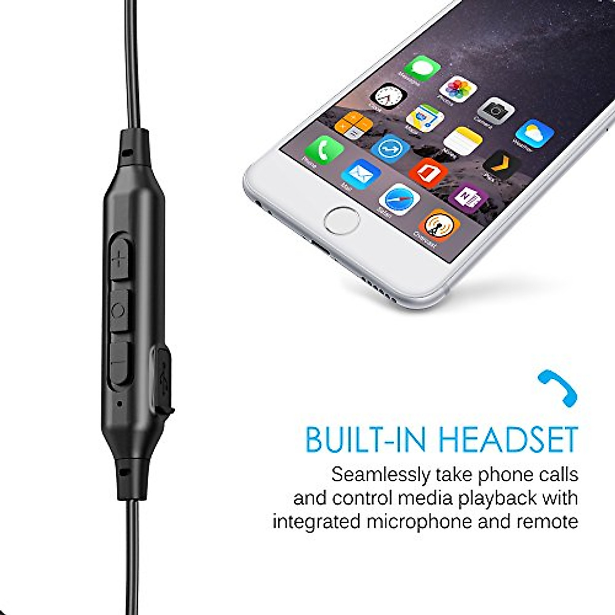 MEE audio BTX1 Bluetooth wireless universal MMCX adapter cable with Qualcomm aptX® technology, microphone, and remote (Black)