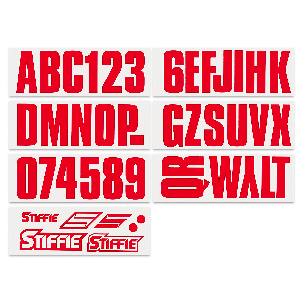 STIFFIE Uniline Lava SUPER STICKY 3" Alpha Numeric Registration Identification Numbers Stickers Decals for Sea-Doo SPARK TRIXX, Inflatable Boats, RIBs, Hypalon/PVC, PWC and Boats.