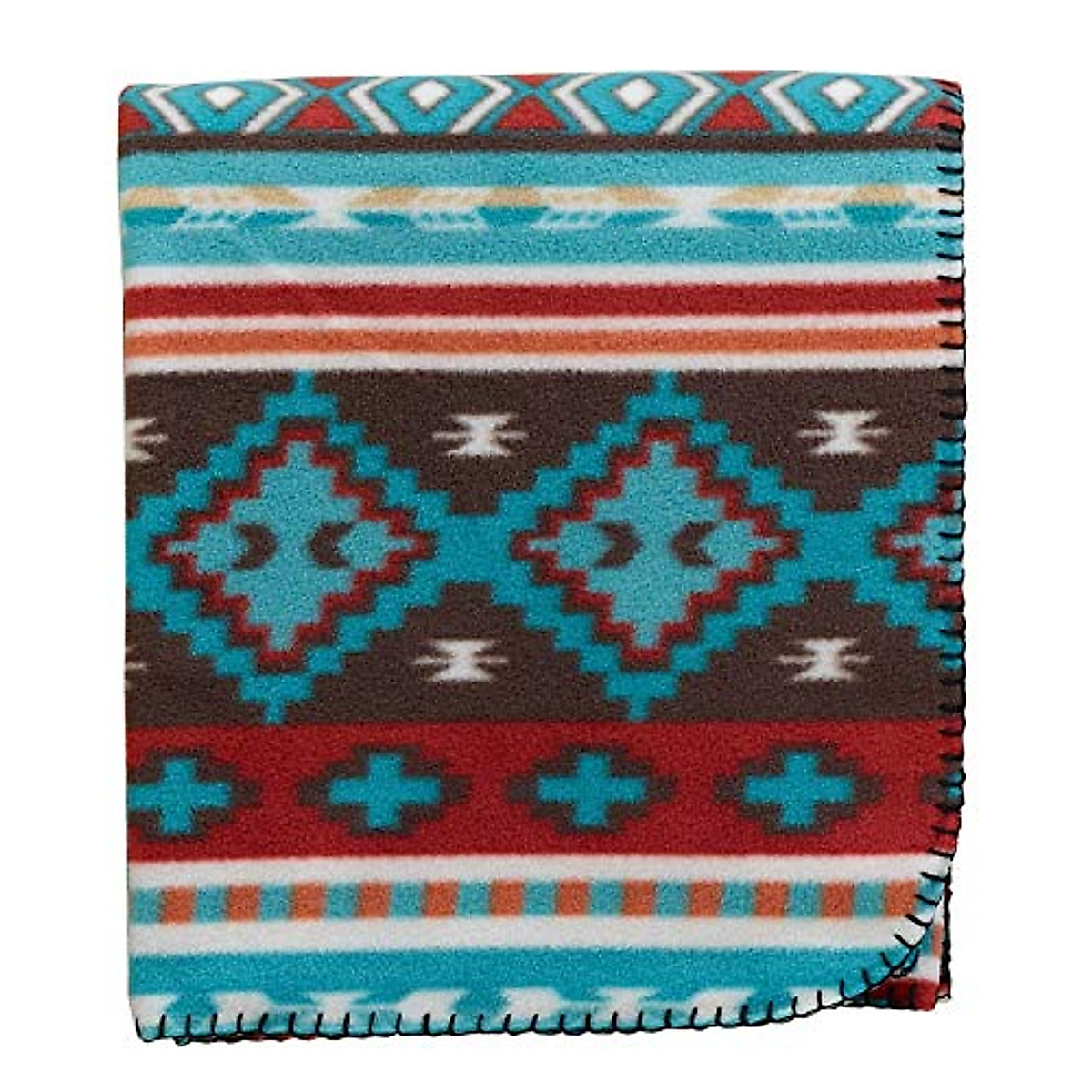 DII Rio Grande Stripe Fleece Throw Blanket, Multi