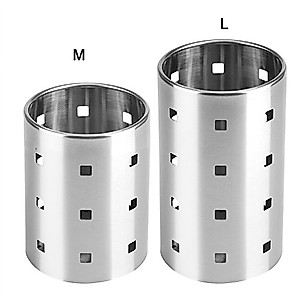 GLOGLOW Utensil Holder Stainless Steel, Kitchen Utensil Holder Caddy, Chopsticks Cutlery Cooking Utensil Organizers, Tableware Storage Rack(M)