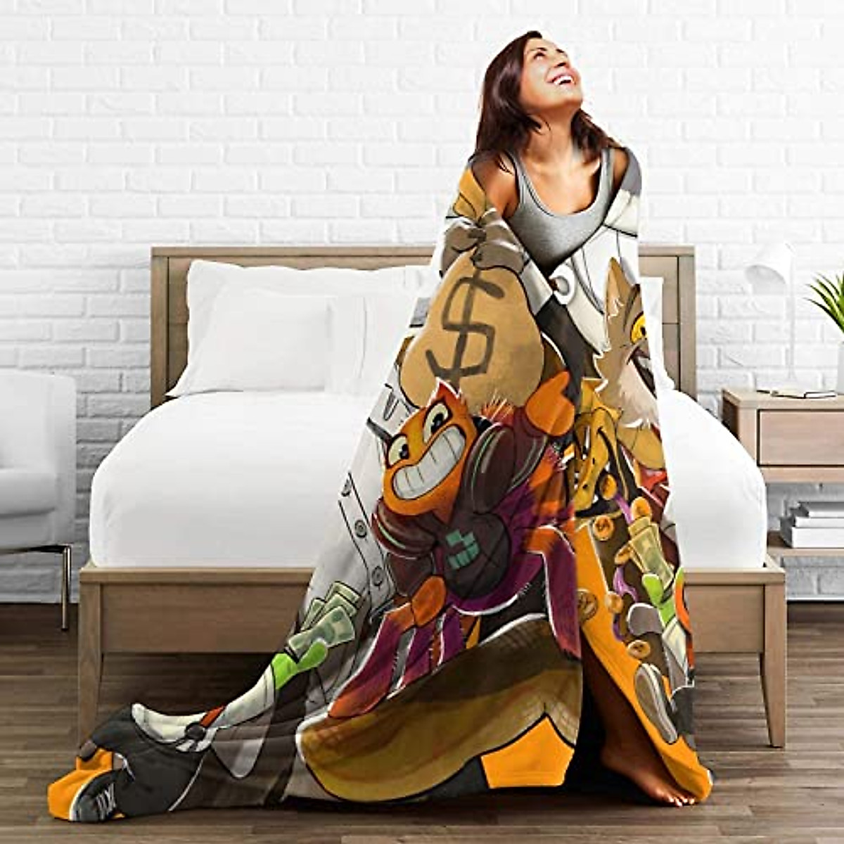 BADUDGUYSR Anime Movie Blanket Flannel Fleece Throw Blankets for Sofa Bed Couch Bedroom Decor 50 in X 40 in Black2 50 inch x40 inch