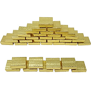 Mooca 100 Pcs Cotton Filled Cardboard Paper Gold Jewelry Box Gift Case #11, 2 1/8 x 1 5/8 x 3/4 Inches, Gold Color