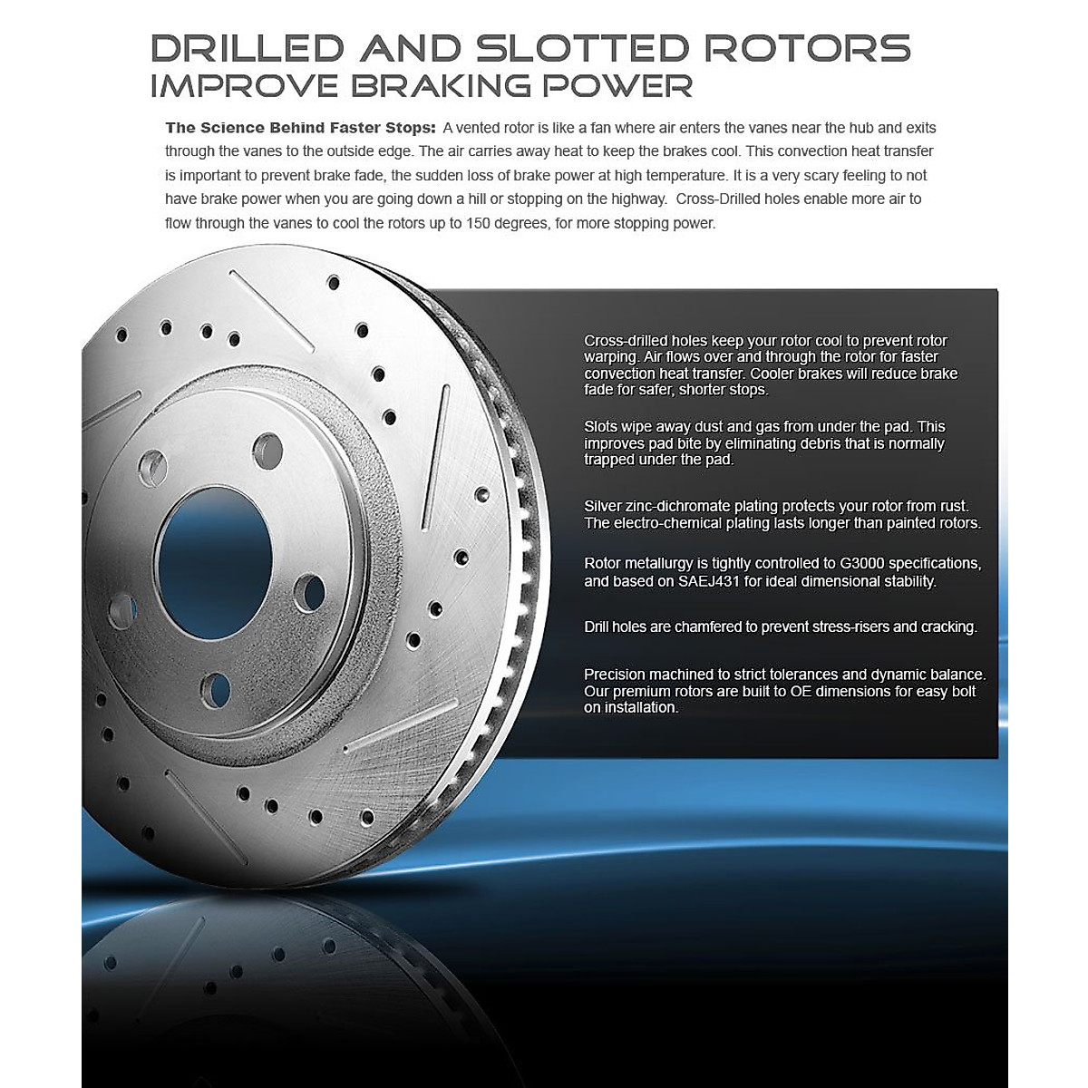 Callahan Rear Brake Kit for 2012-2020 Ford F-150 Drilled & Slotted Disc Brake Rotors Ceramic Brakes Pads 2013 2014 2015 2016 2017 2018 2019 Replacement 6 Lugs: 13.7" inch Rotor