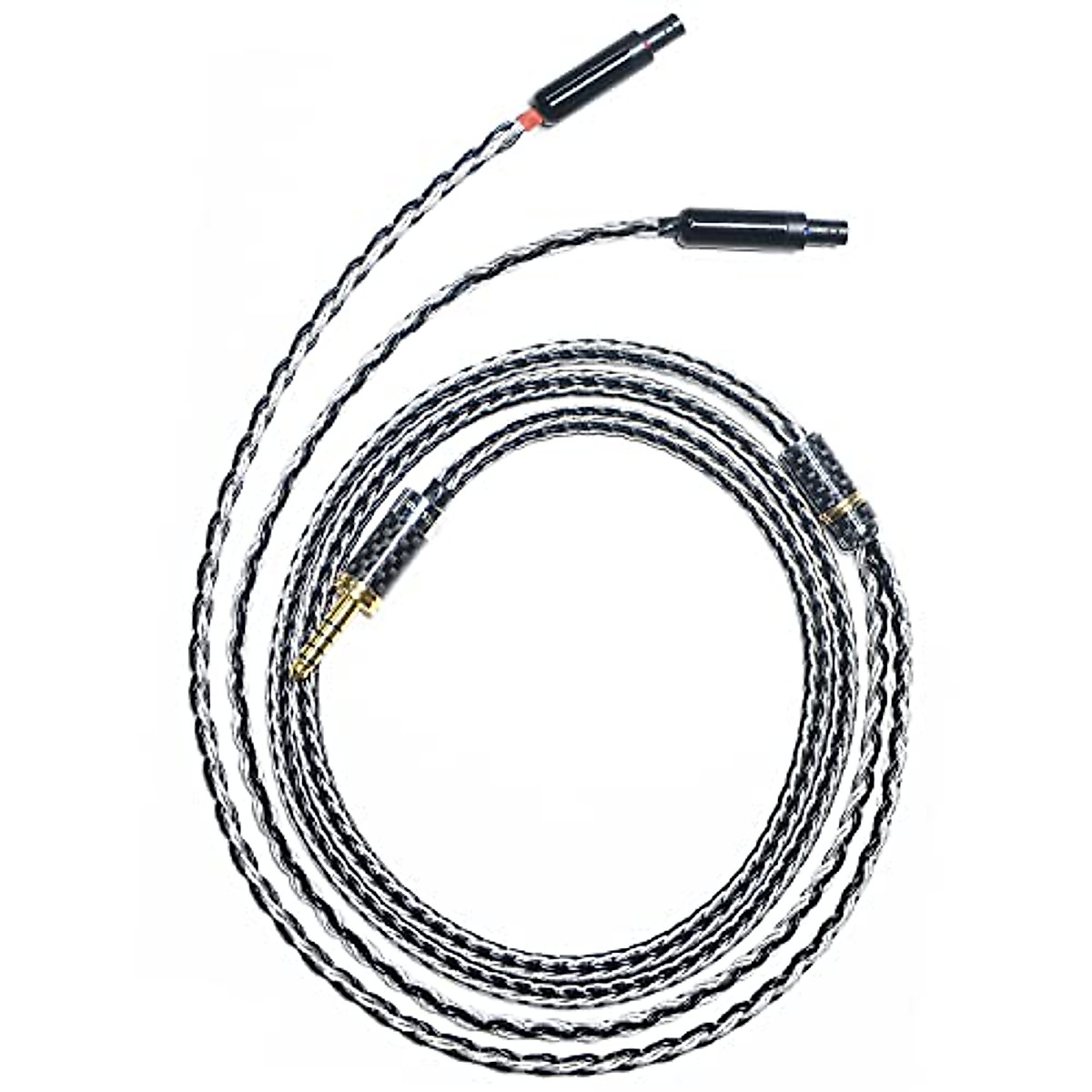 GUCraftsman 16 Strands 7N Single Crystal Copper/Silver Mixed Headphones Replacement Cables 4Pin XLR/2.5mm/4.4mm Balance for SENNHEISER HD800 HD800s HD820s HD820 Dharma D1000 (4.4mm Plug)