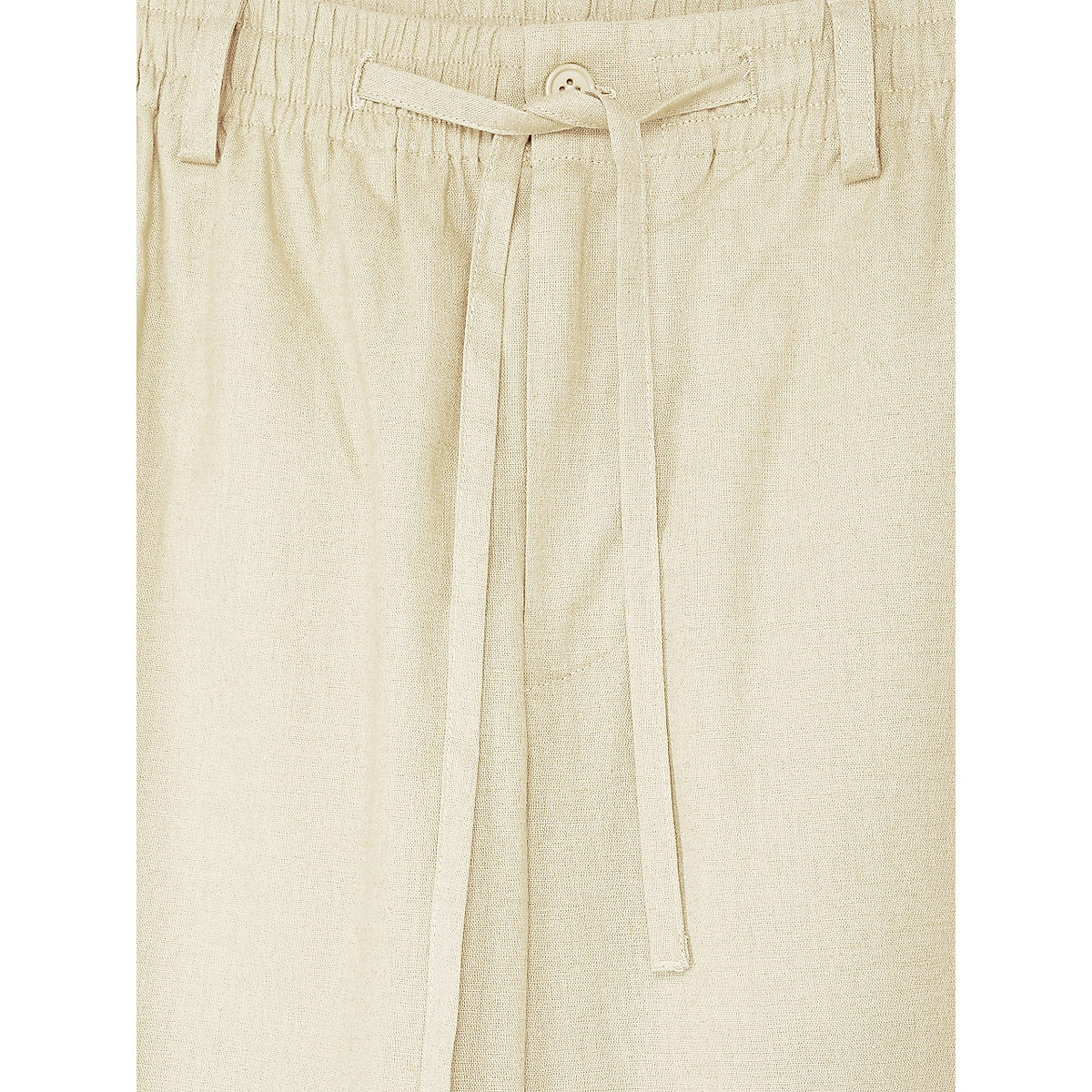 Mens Premium Soft Linen Pants Wrinkle Resistant Flat Front Classic Slacks (Medium, 1bh04_Natural Linen)