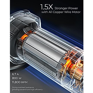 DongCheng Angle Grinder 4-1/2 inch 6.7-Amp Paddle Switch Cut off Tool 11800RPM Electric Grinder Power Tools with Cutting & Grinding Wheels, Flap Discs, Auxiliary Handle for Wood Metal & Rust Removal