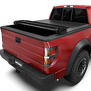 OEDRO Quad Fold Tonneau Cover Soft Four Fold Truck Bed Covers Compatible with 2009-2014 Ford F-150 F150 5.6' Bed
