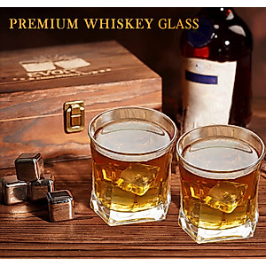 YJGS Whiskey Glass, Engraved Monogrammed Bourbon Glass, 10 oz Old Fashioned Cocktail Glass Personalized Whiskey Glass for Men, Bourbon Gifts Ideas for Dad, Husband, Groomsman Gifts(Letter I)