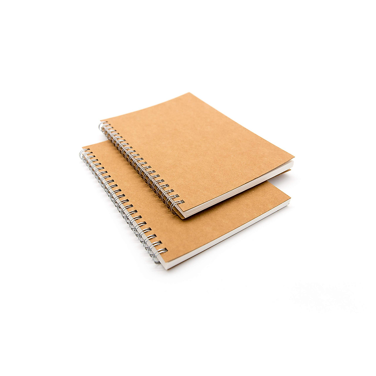 DSTELIN Blank Spiral Notebook, 3-Pack, Soft Cover, Sketch book, 100 Pages / 50 Sheets, 7.5 inch x 5.1 inch, 100GSM, (Brown)