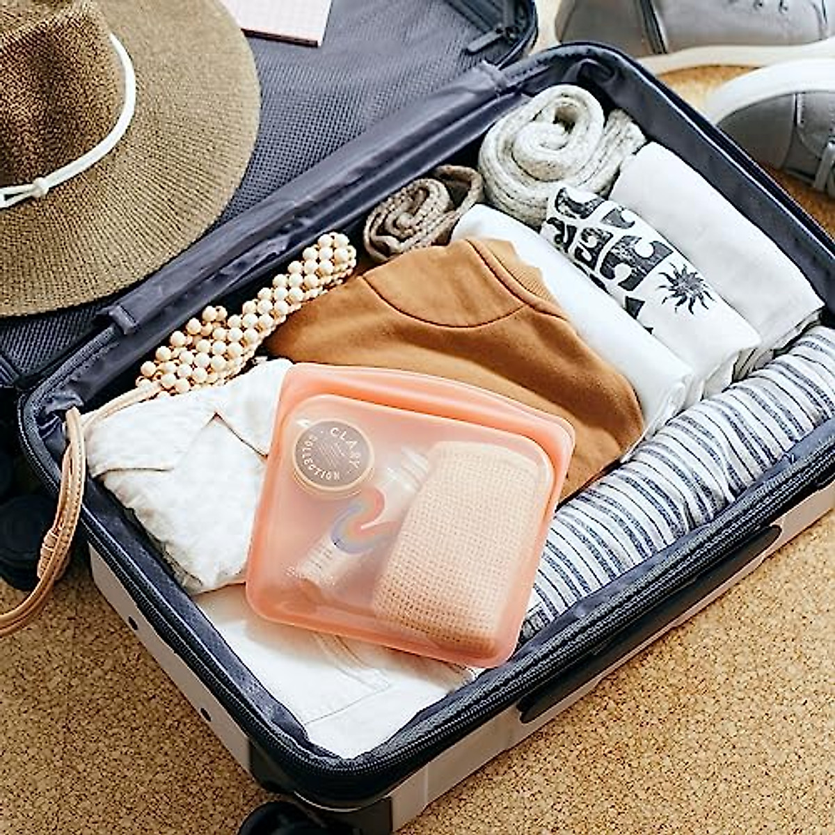 Stasher Platinum Silicone Food Grade Reusable Storage Bag, Rose Quartz (Sandwich) | Reduce Single-Use Plastic | Cook, Store, Sous Vide, or Freeze | Leakproof, Dishwasher-Safe, Eco-friendly | 28 Oz