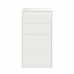 Hirsh 36-in Wide HL10000 Series 5 Drawer Metal Lateral File Cabinet White