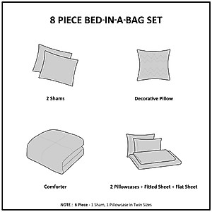 Mi Zone Kids Wise Wendy Bag in A Bag Sets For Girls, Owl Kids Girl Bedding Set – Ultra Soft Microfiber Childrens Bedroom Bed Comforters, Full, White 8 Piece